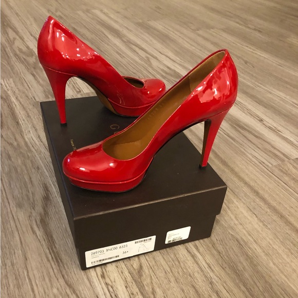 Gucci | Shoes | Gucci Authentic Cherry Red Patent Leather High Heels ...
